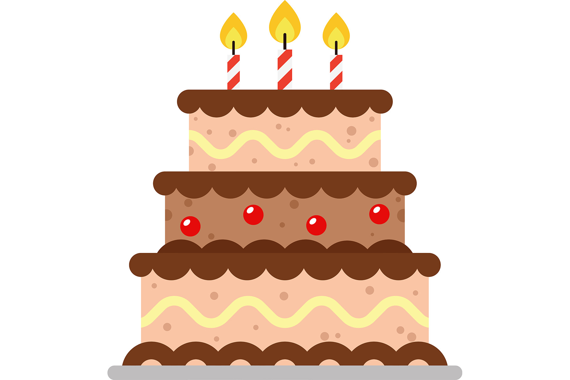 Cartoon Birthday Cake With Candles, a Decorative Illustration by HitToon