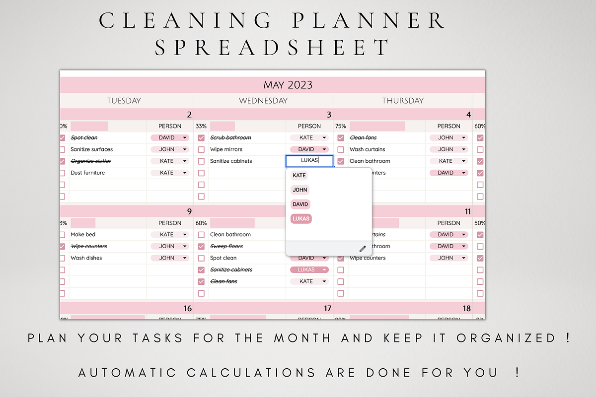 Monthly Cleaning Tracker Template, a Templates & Theme by BRANDcontent