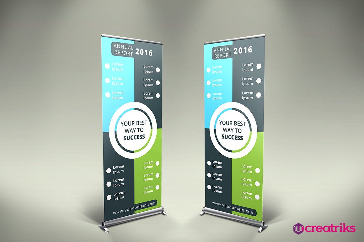 Annual Report Roll Up Banner, a Presentation Template by Creatricks