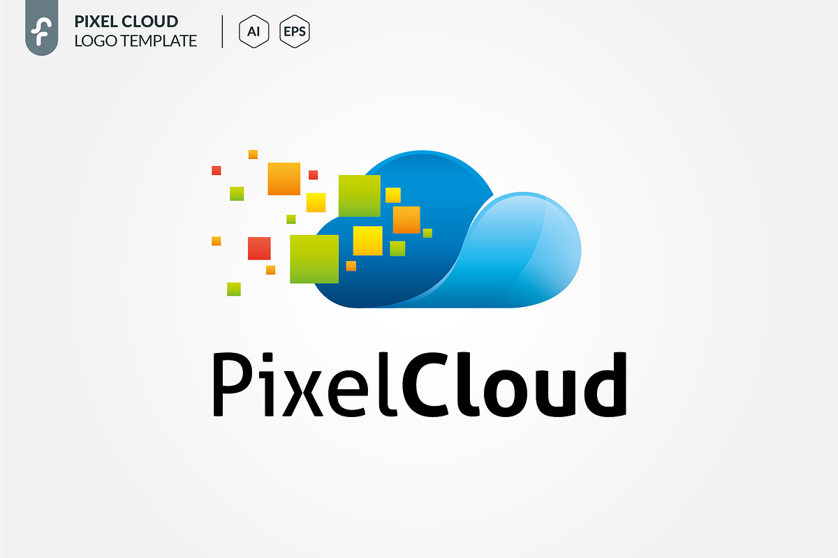 Pixel Cloud Logo, a Branding & Logo Template by ft.studio