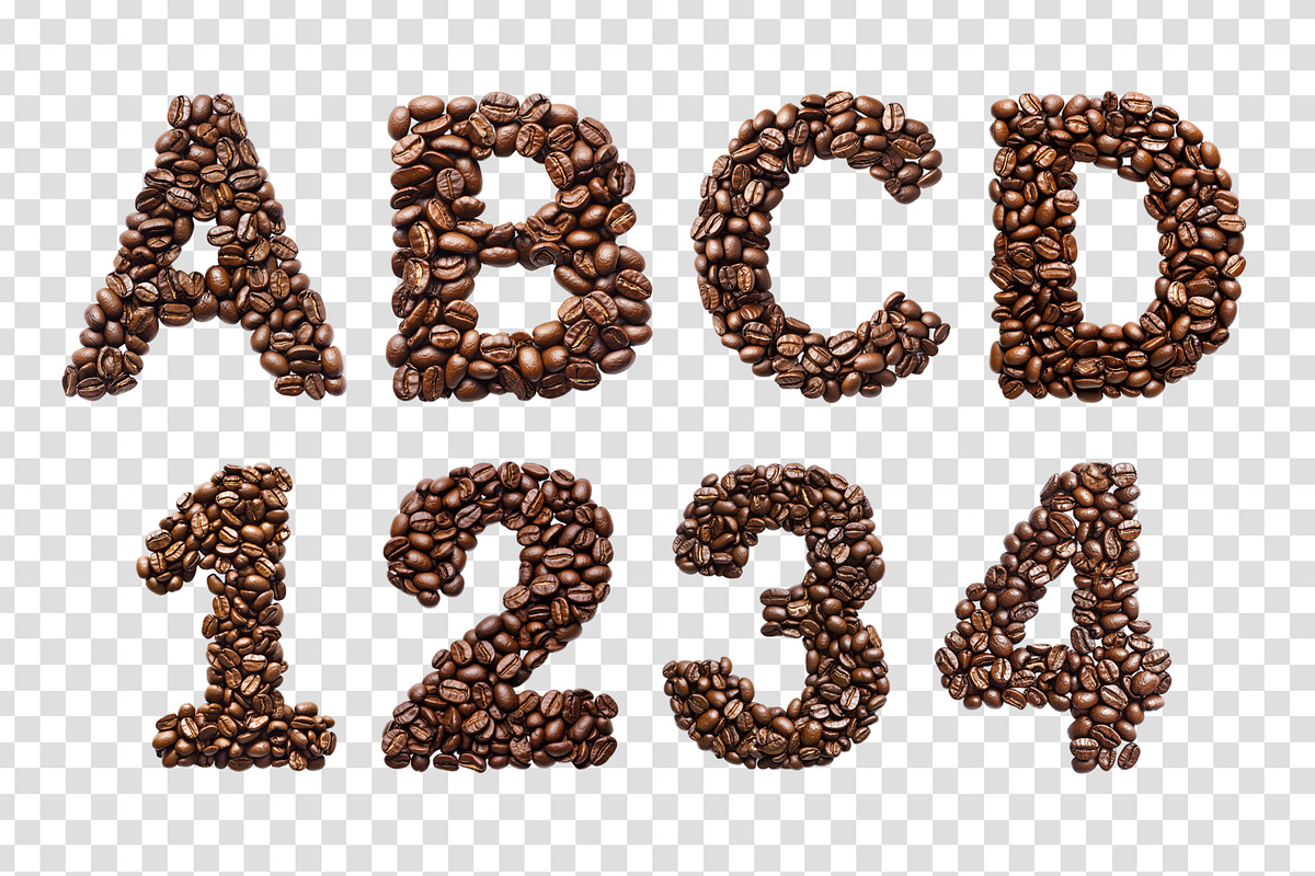 Coffee Beans 3D Font, a Font by Loudoun Design Co.