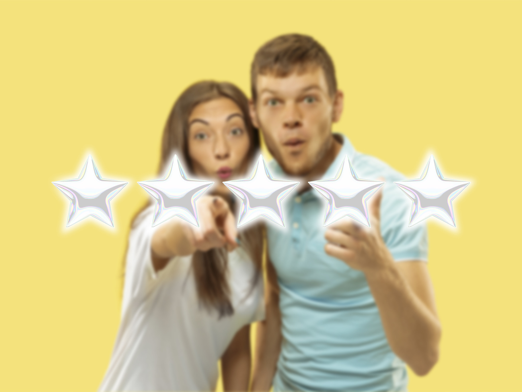 Couple touching five star symbol to, a Person Photo by Volodymyr Melnyk ...