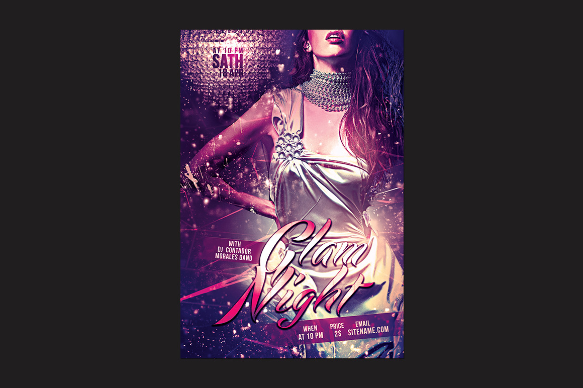 Glam Night Party Flyer, a Flyer Template by DSGraphicDesign