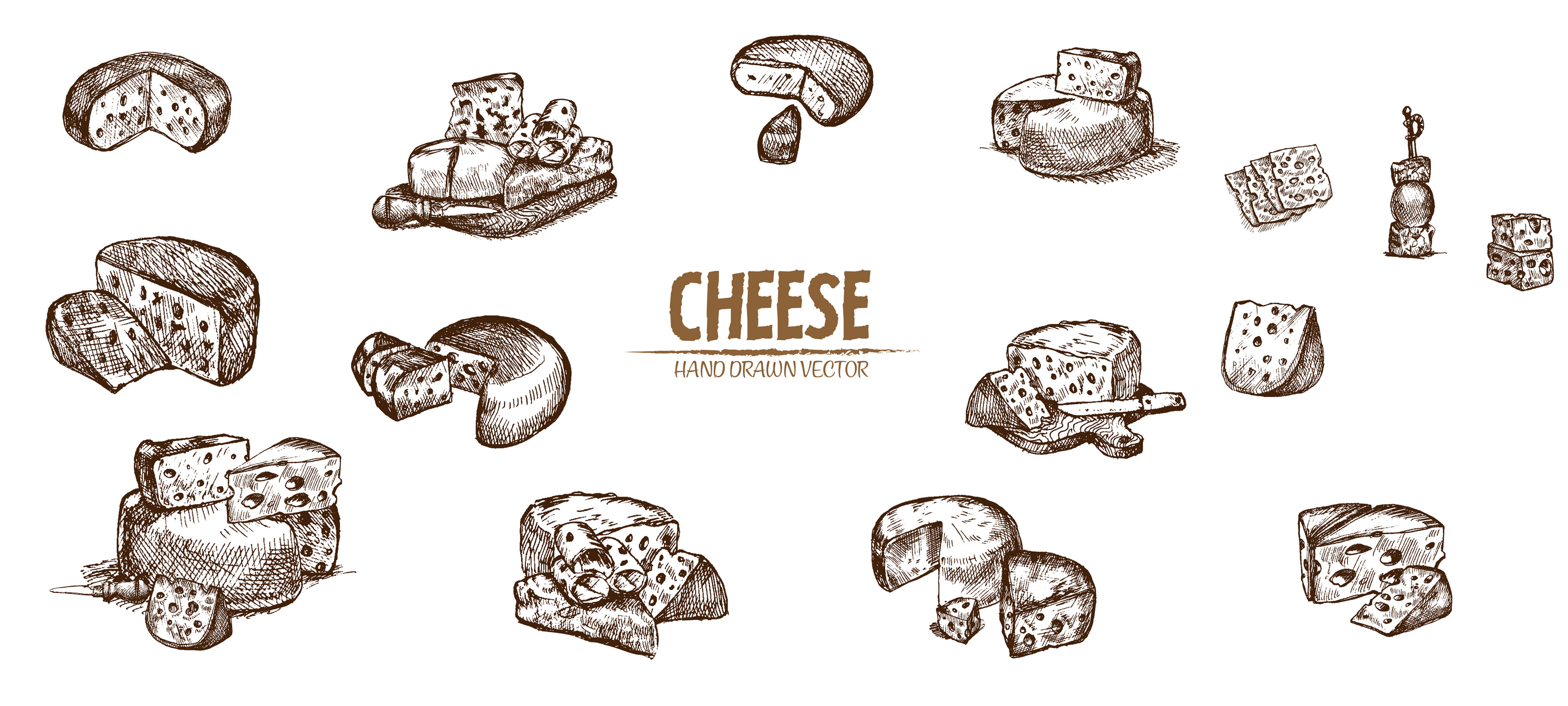 Bundle of 10 cheese vector set 6, an Object Graphic by frimufilms