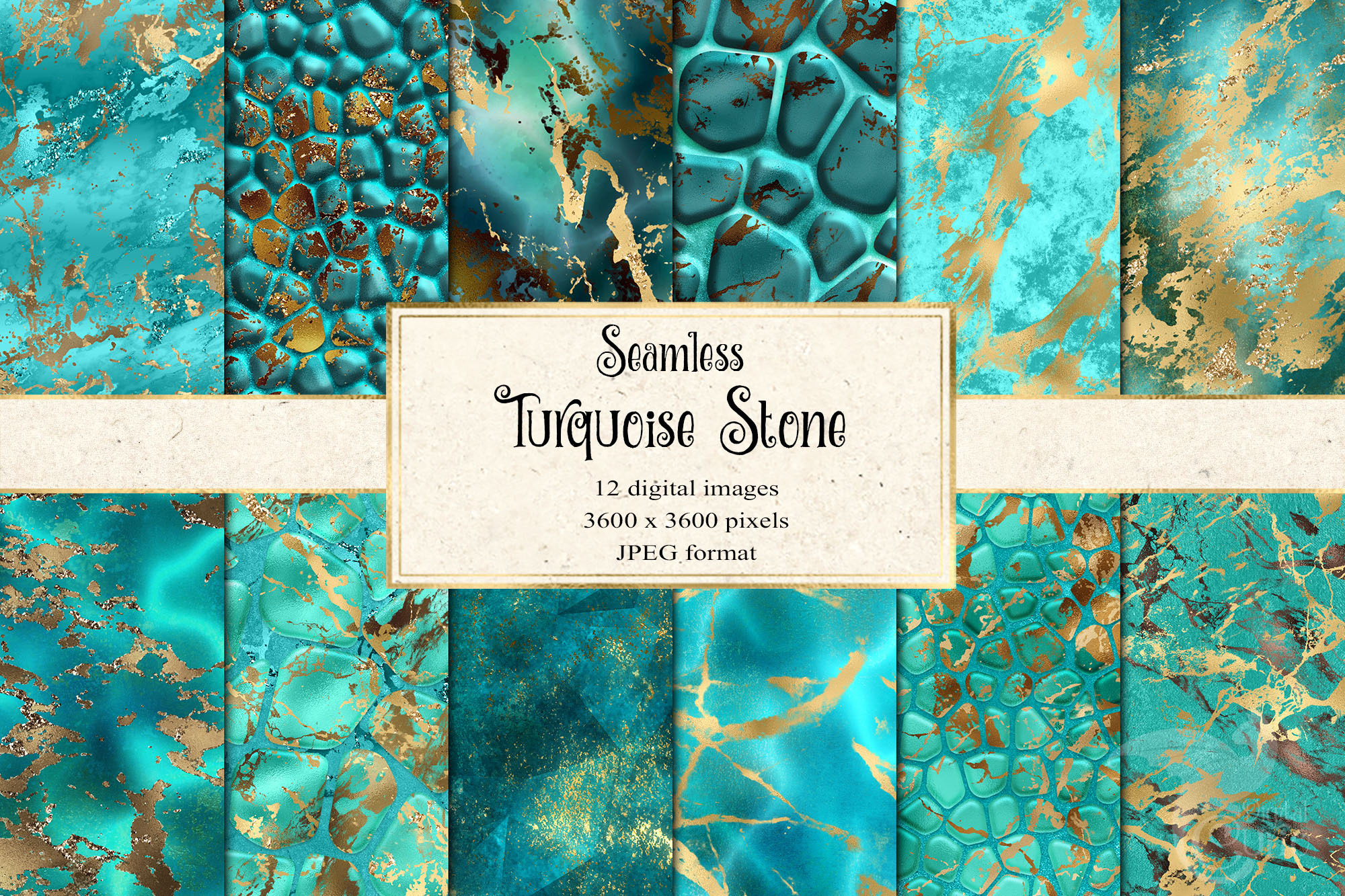 Turquoise Stone Digital Paper | Textures ~ Creative Market