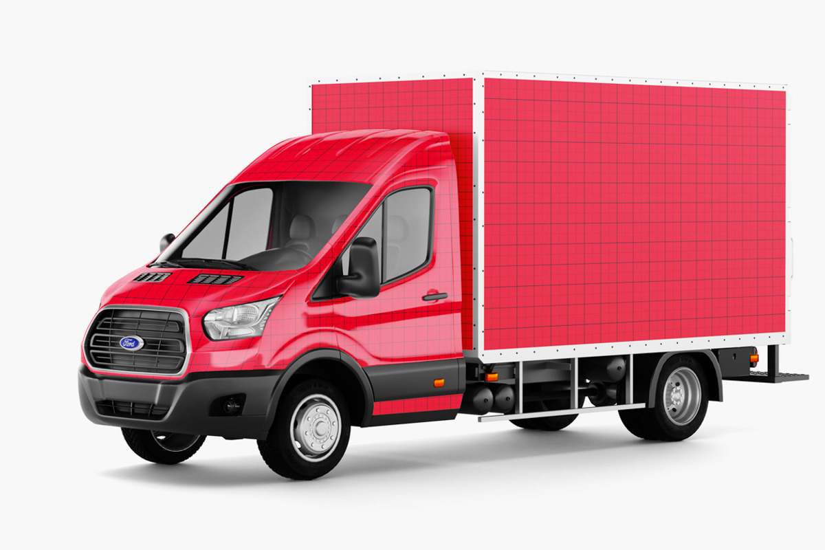 Ford Transit Box 2 Truck Mockup, an Advertising Mockup by SPEED APEX