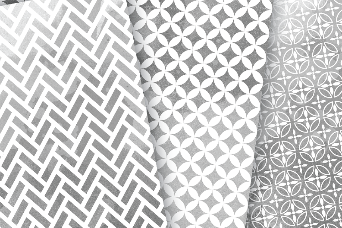 Grey Watercolor Japan Patterns, a Pattern Graphic by All is full of Love