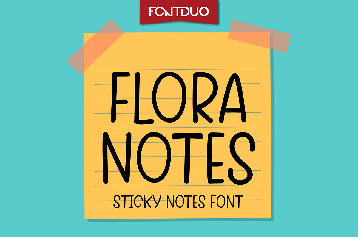 Flora Sticky Notes Font, a Script Font by FontDuo | Creative Market