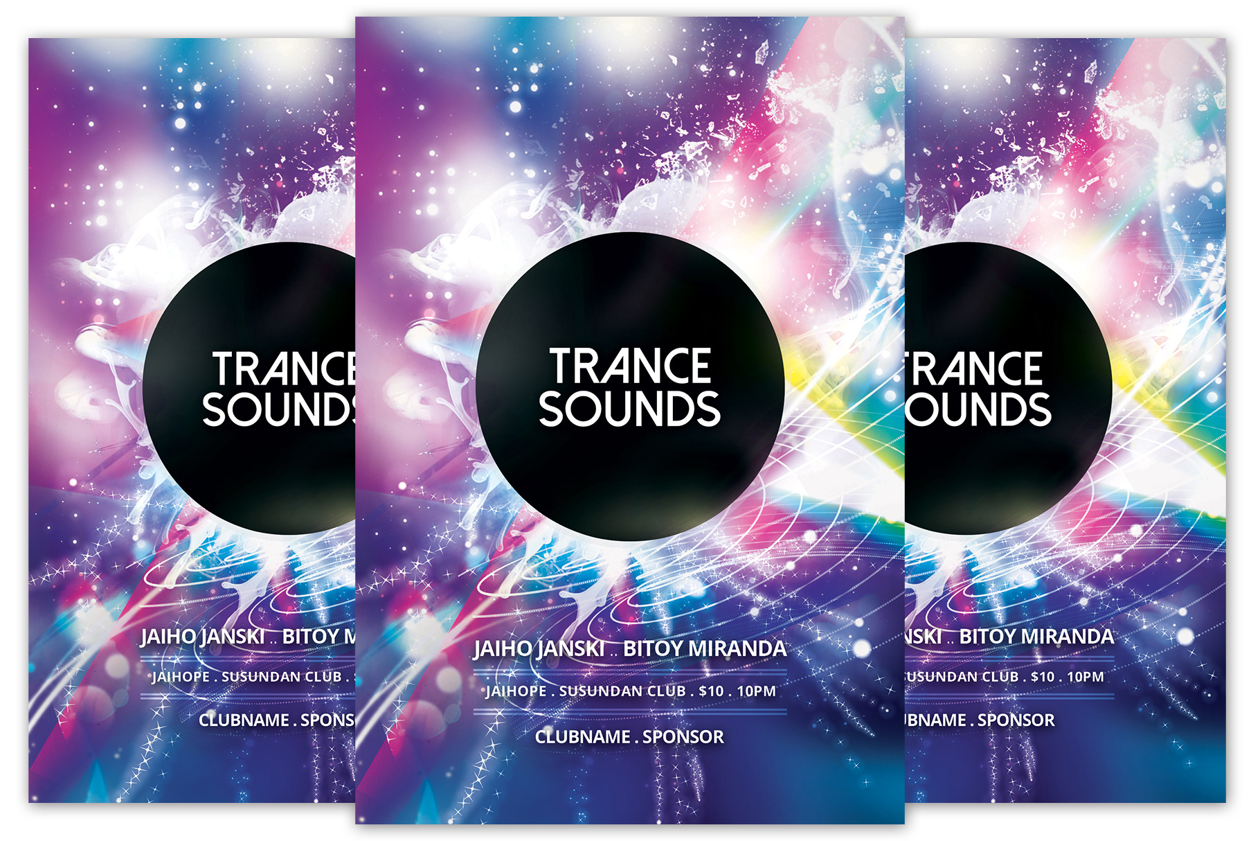 Trance Sounds Flyer, a Flyer Template by KiraYamato Design Studio