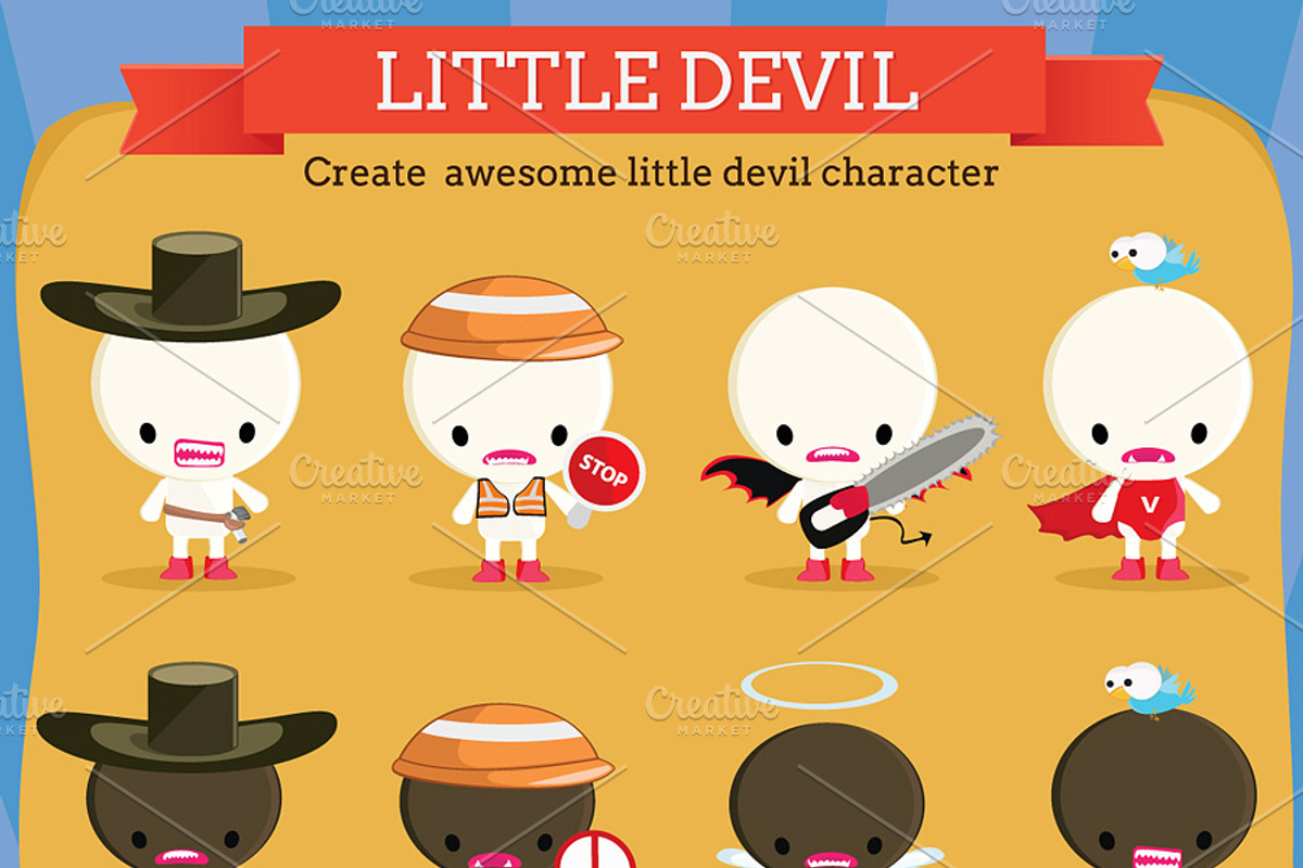 Little Devil kit, an Education Illustration by Vectorwins Premium Shop