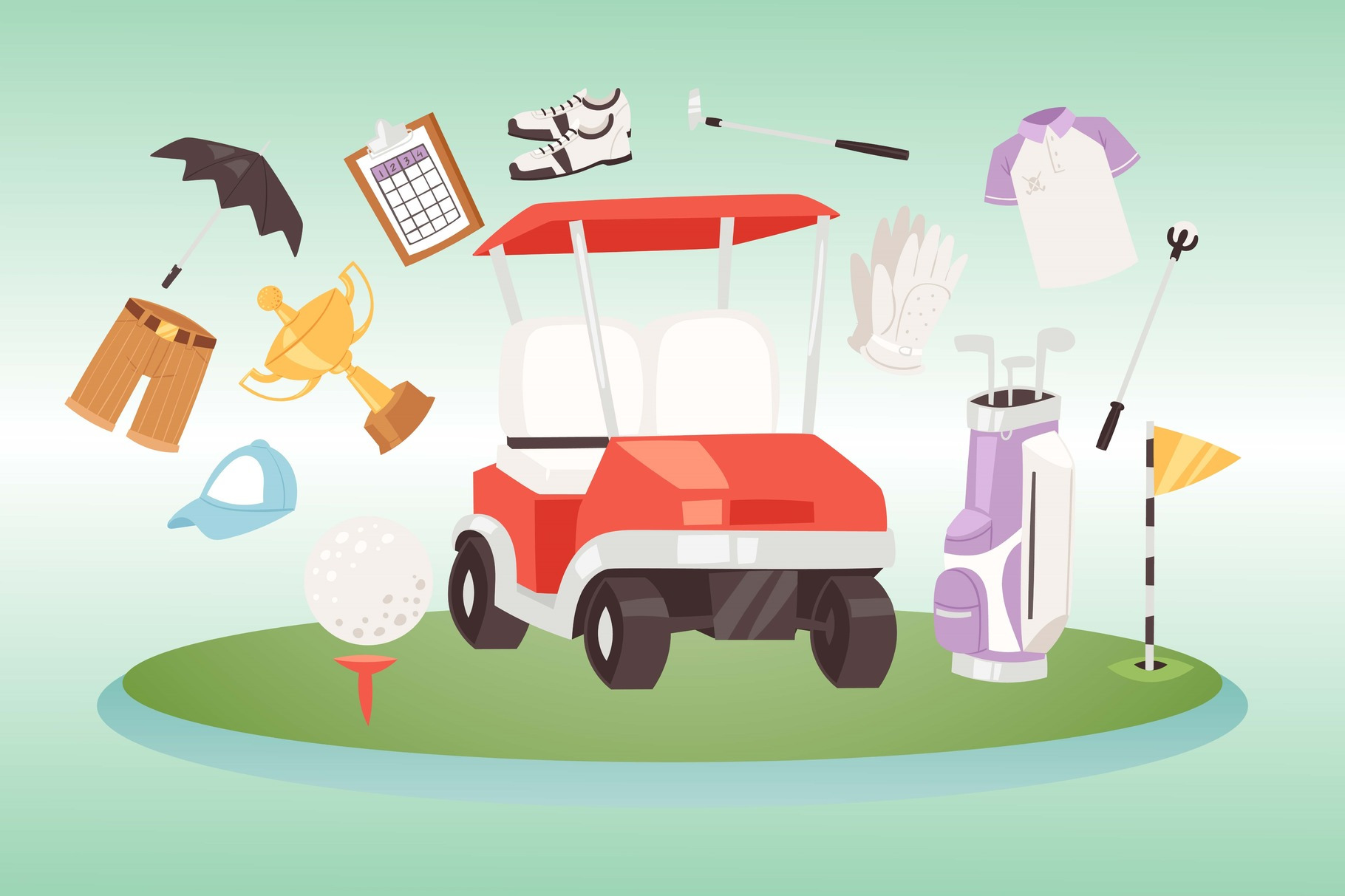 Golf and golfing sport design, an Illustration by RocketArt