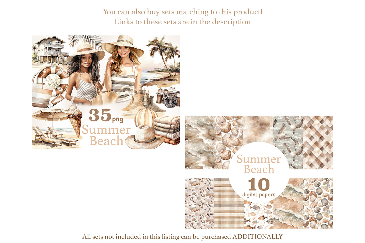 Summer Beach Clipart Bundle