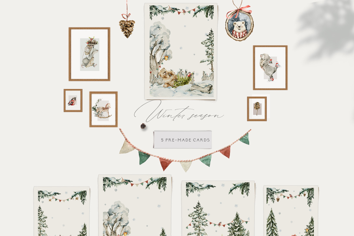 Christmas animals Winter woodland, an Animal Illustration by 60secondsArt