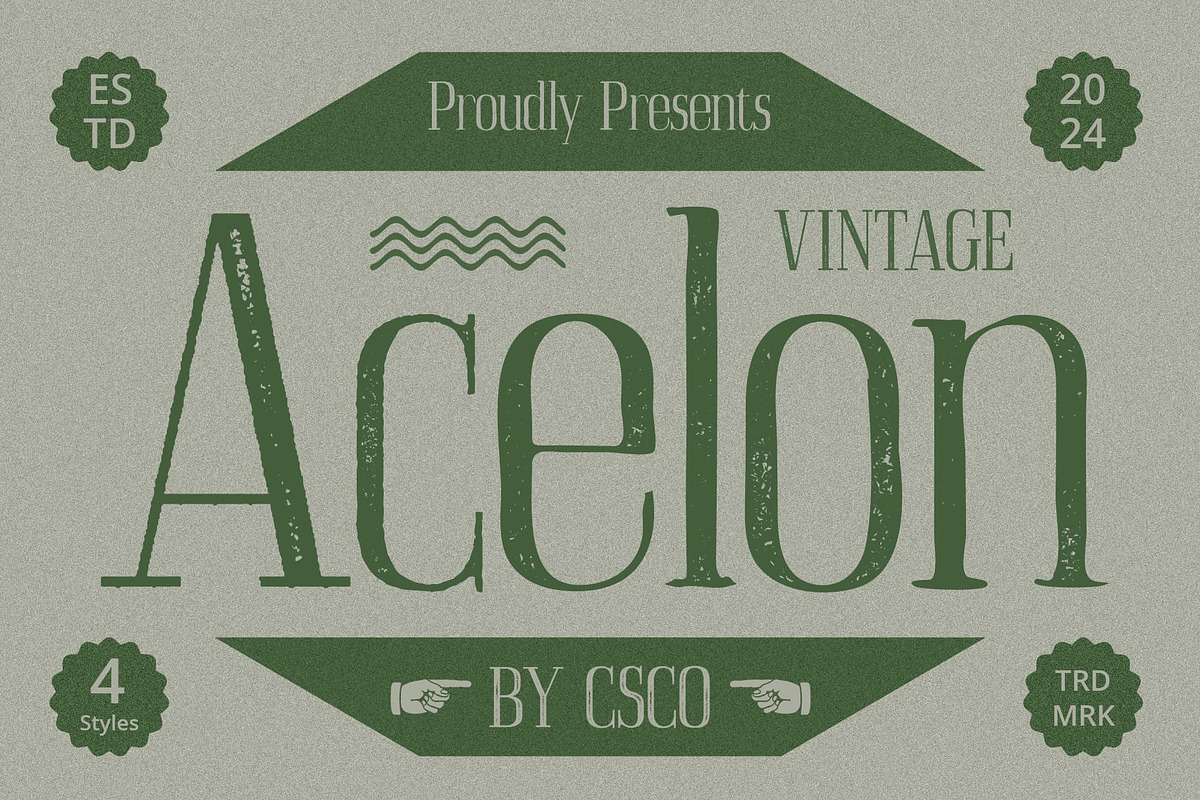 Acelon Vintage, a Serif Font by Craft Supply Co.