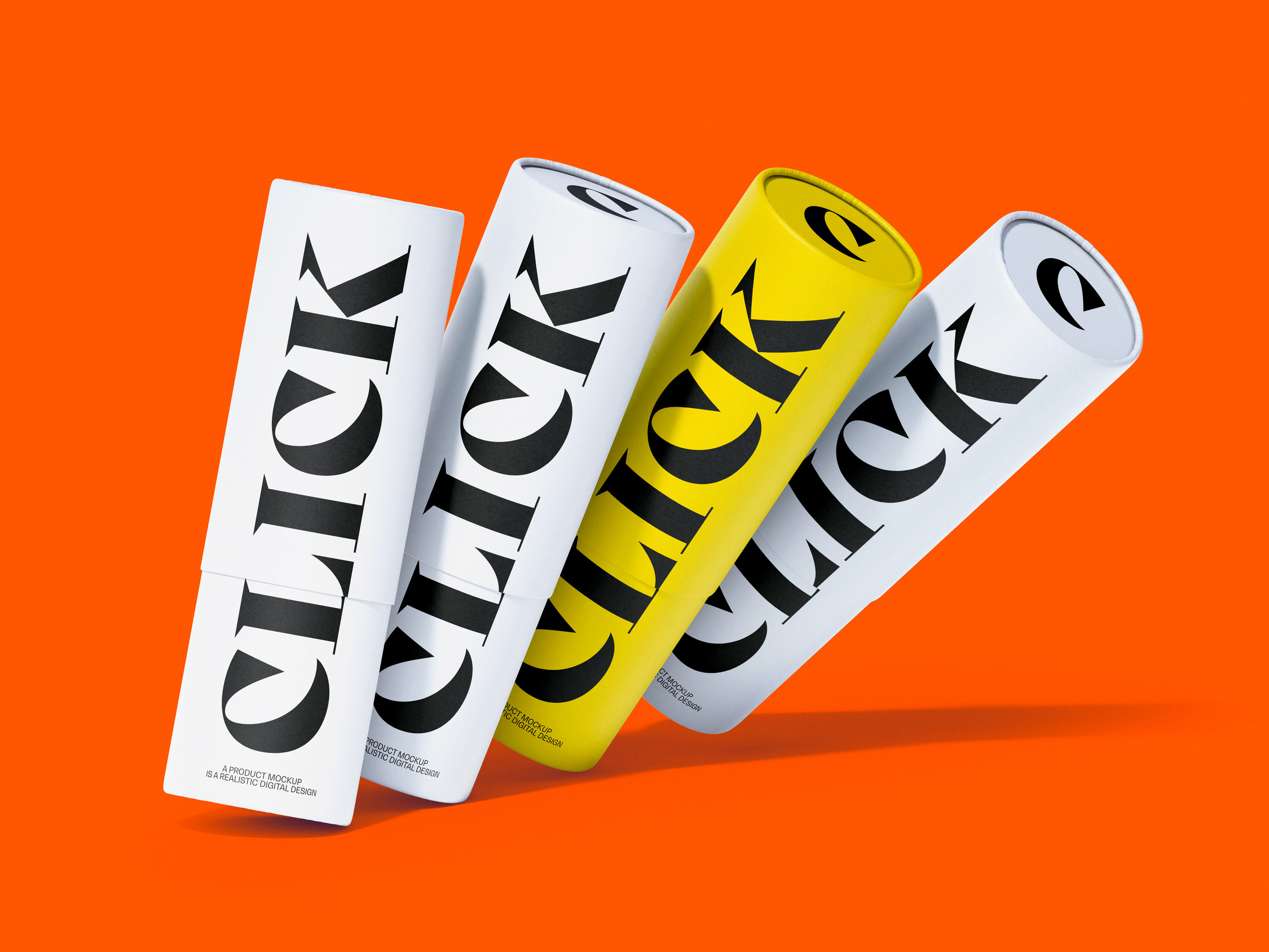 Paperboard Tube Packaging Mockup, a Packaging Mockup by Design Squad