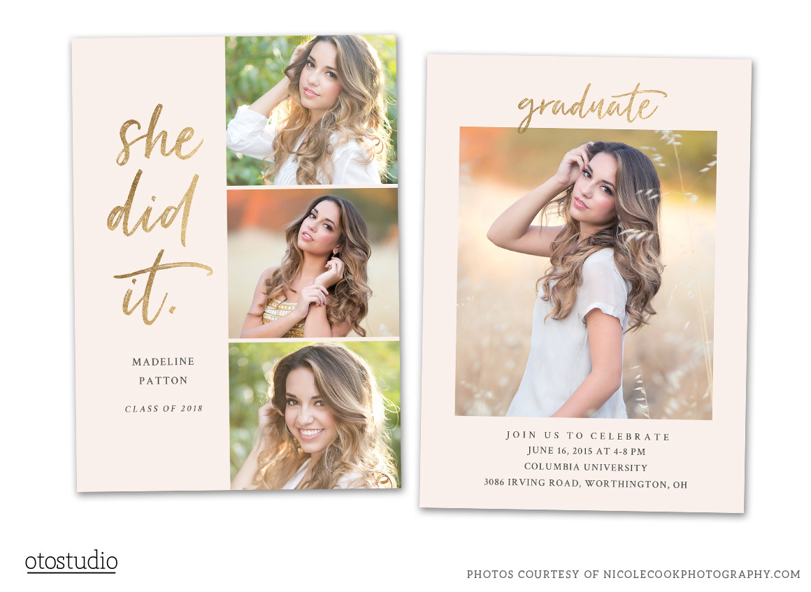 Graduation Card She did it CG074, a Card Template by OtoStudio