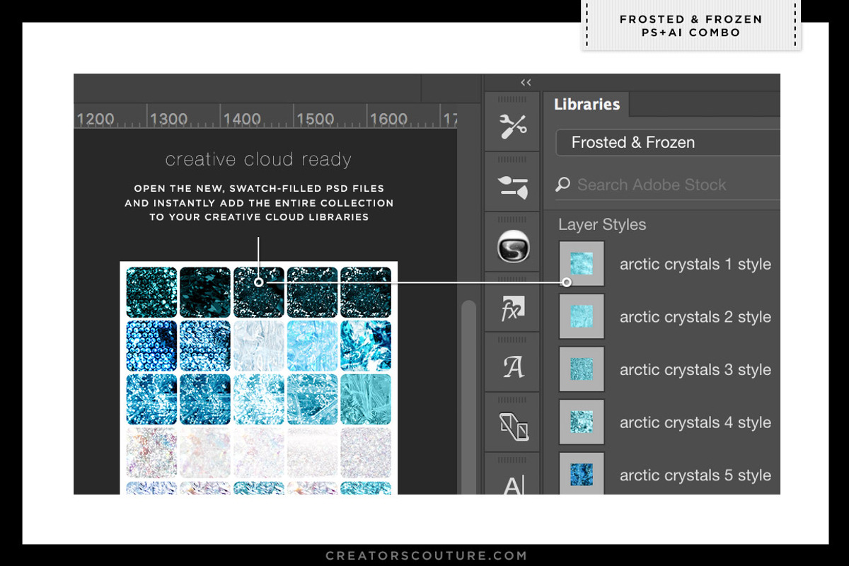 Frozen Styles Bundle Photoshop + Ai, a Layer Style Add-On by Creators ...