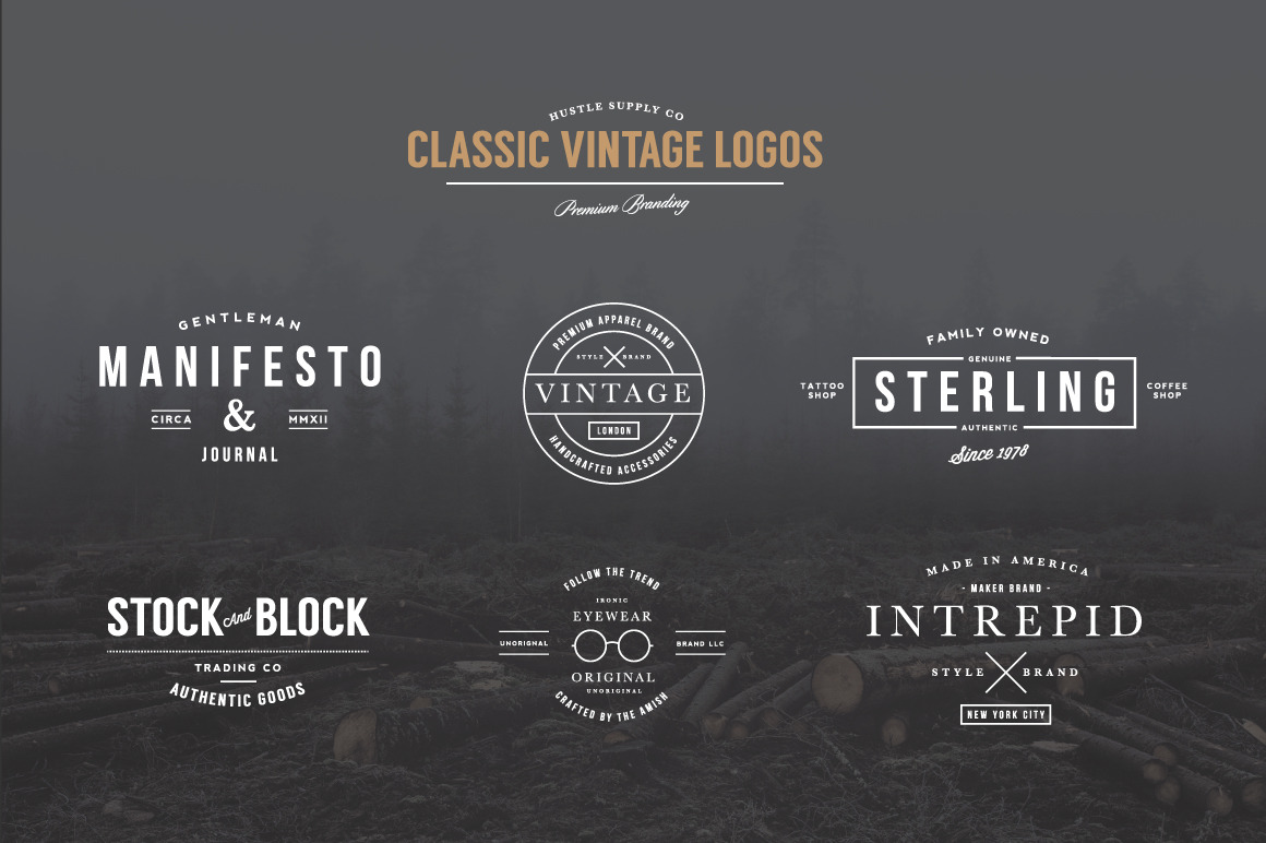 Classic Vintage Logos, a Branding & Logo Template by Hustle Supply Co.