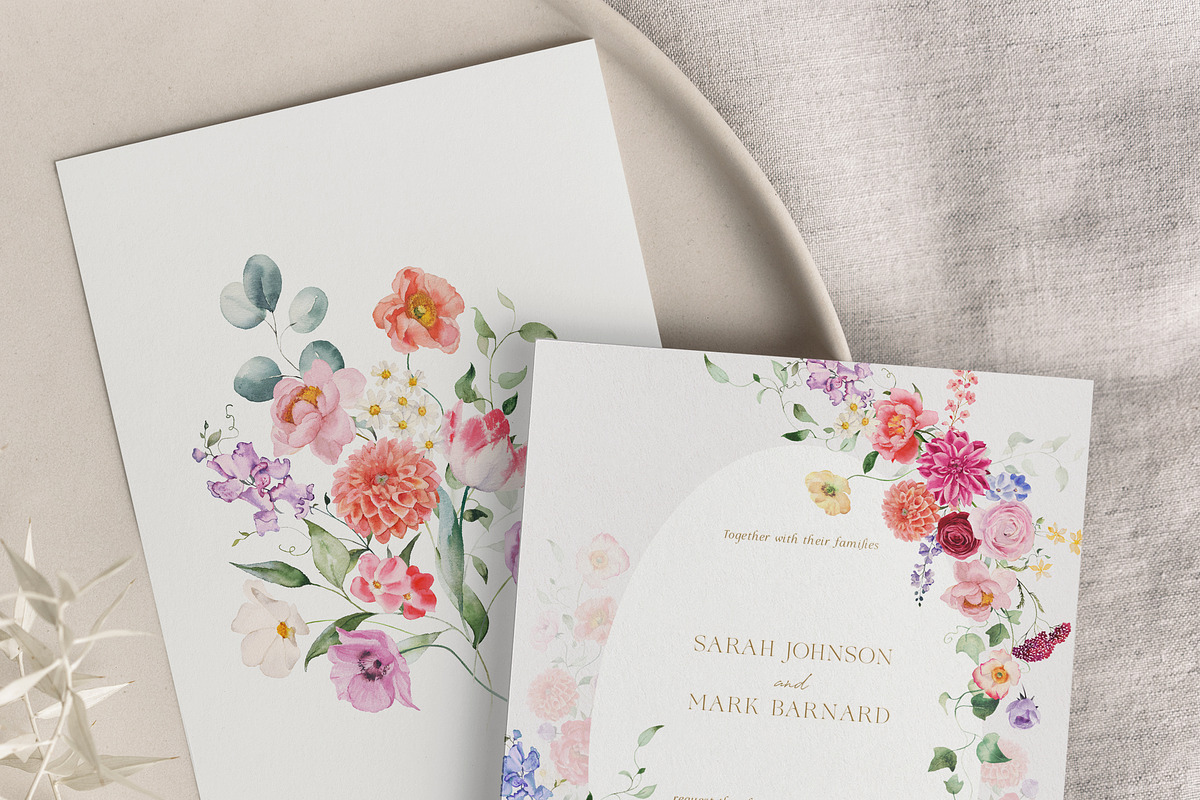 Florama Watercolor Floral Summer Set, a Decorative Illustration by ...