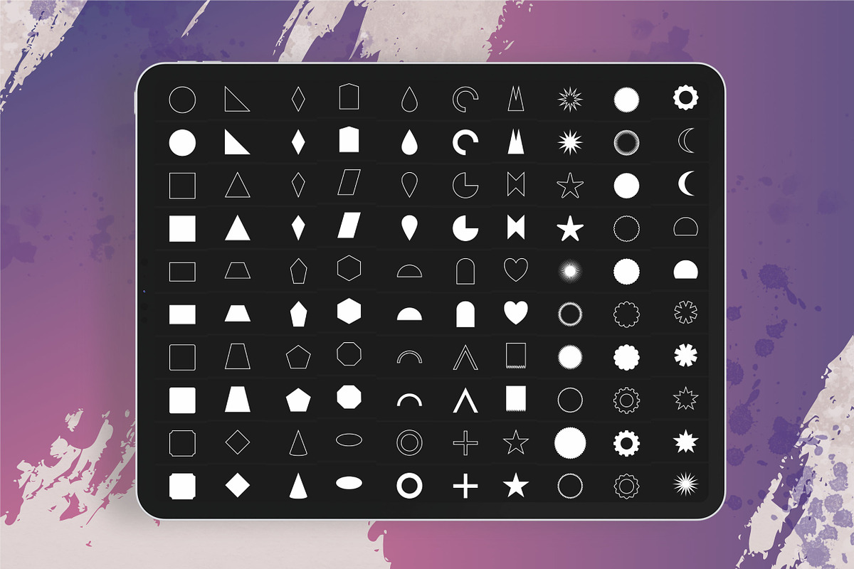 Procreate - Shapes and Labels, a Brush Add-On by DiBrush Studio