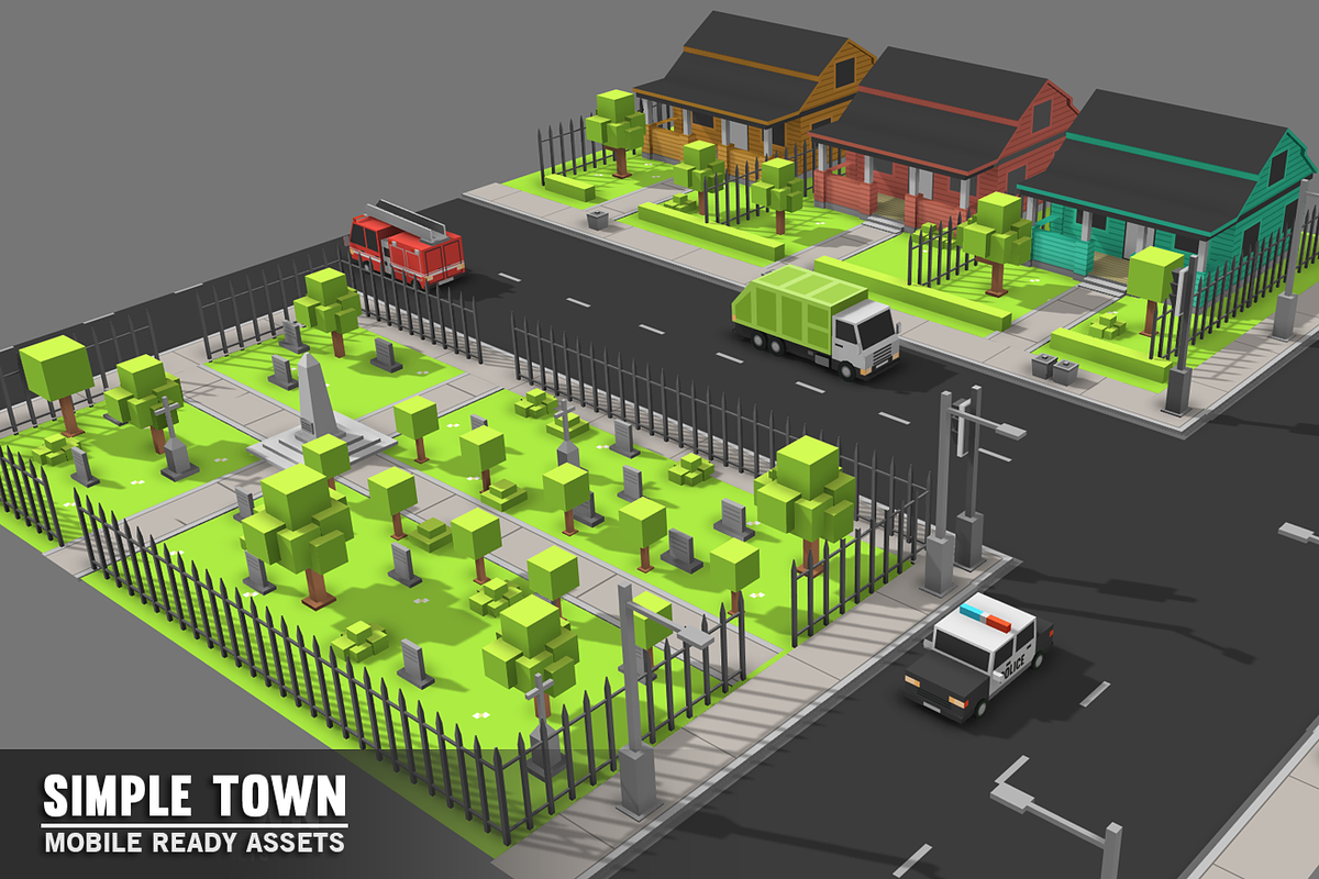 Simple Town - Cartoon City Assets, an Environmental 3D Model by Simple ...