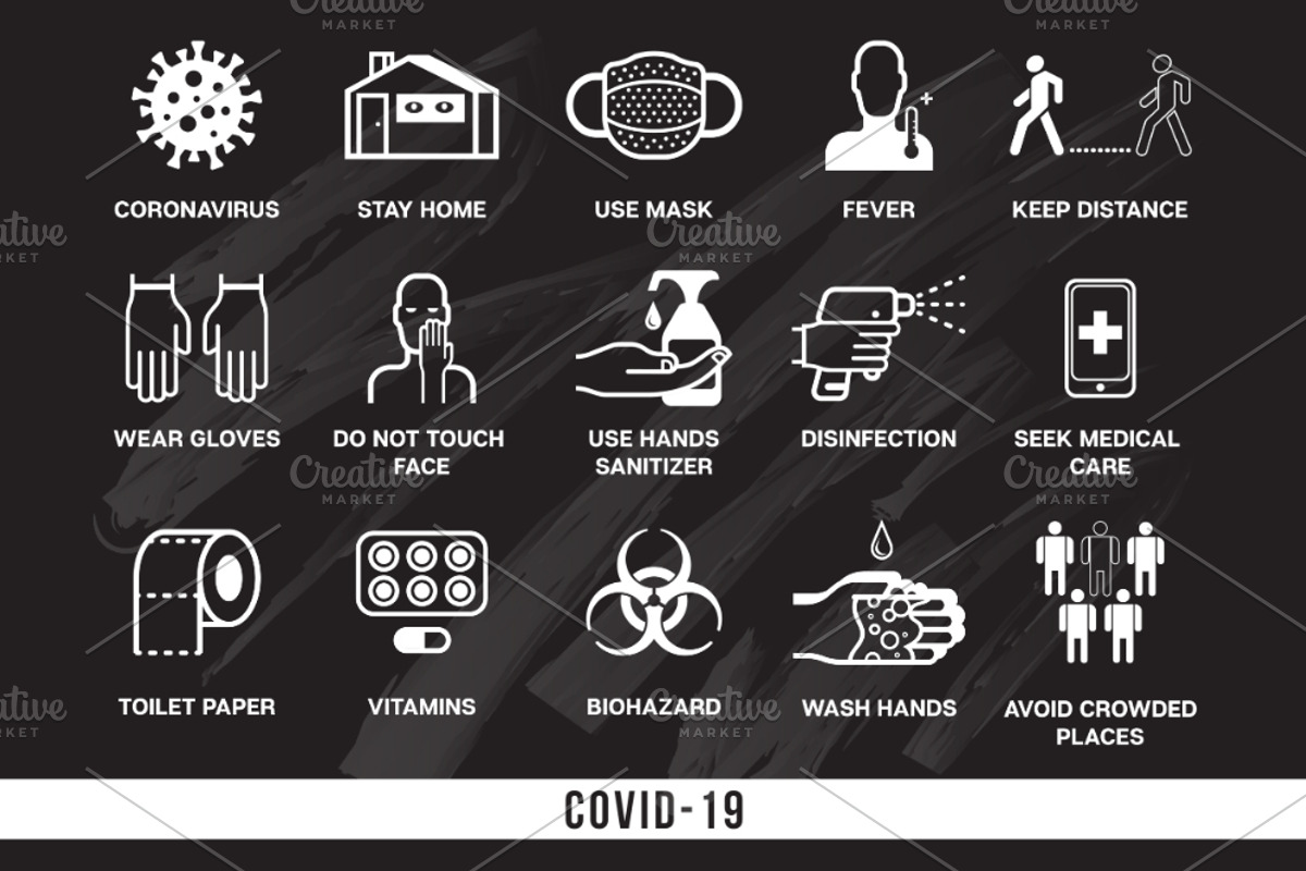 COVID-19. Coronavis icons set, an Outline Icon by WINS Doodle shop ...