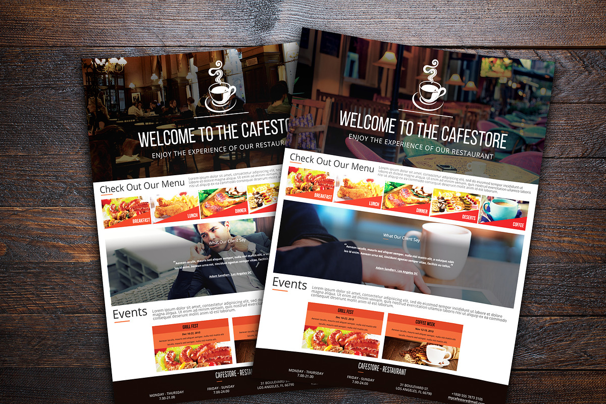 CafeStore Advertising Flyer, a Flyer Template by Design Addict