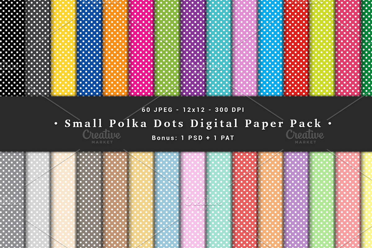 Small Polka Dots Digital Paper Pack, a Pattern Graphic by NM-Design-Studio