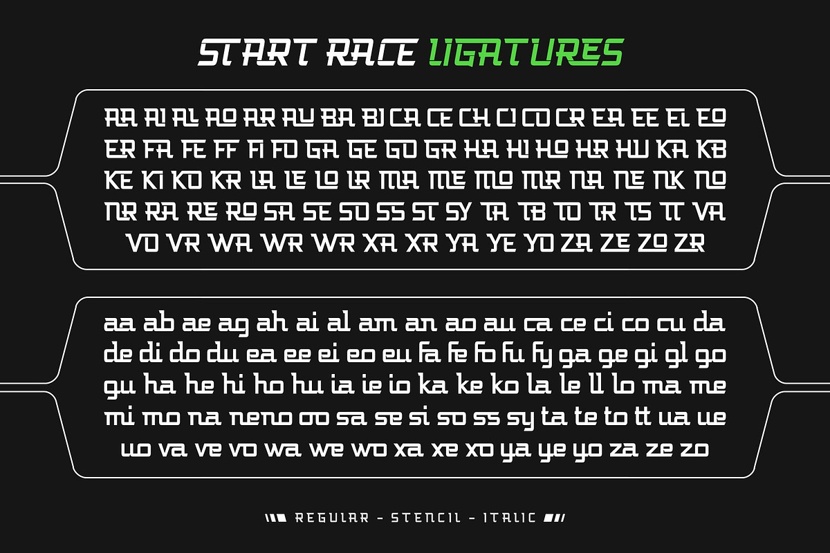 Start Race Typeface, a Script Font by alit design | Creative Market