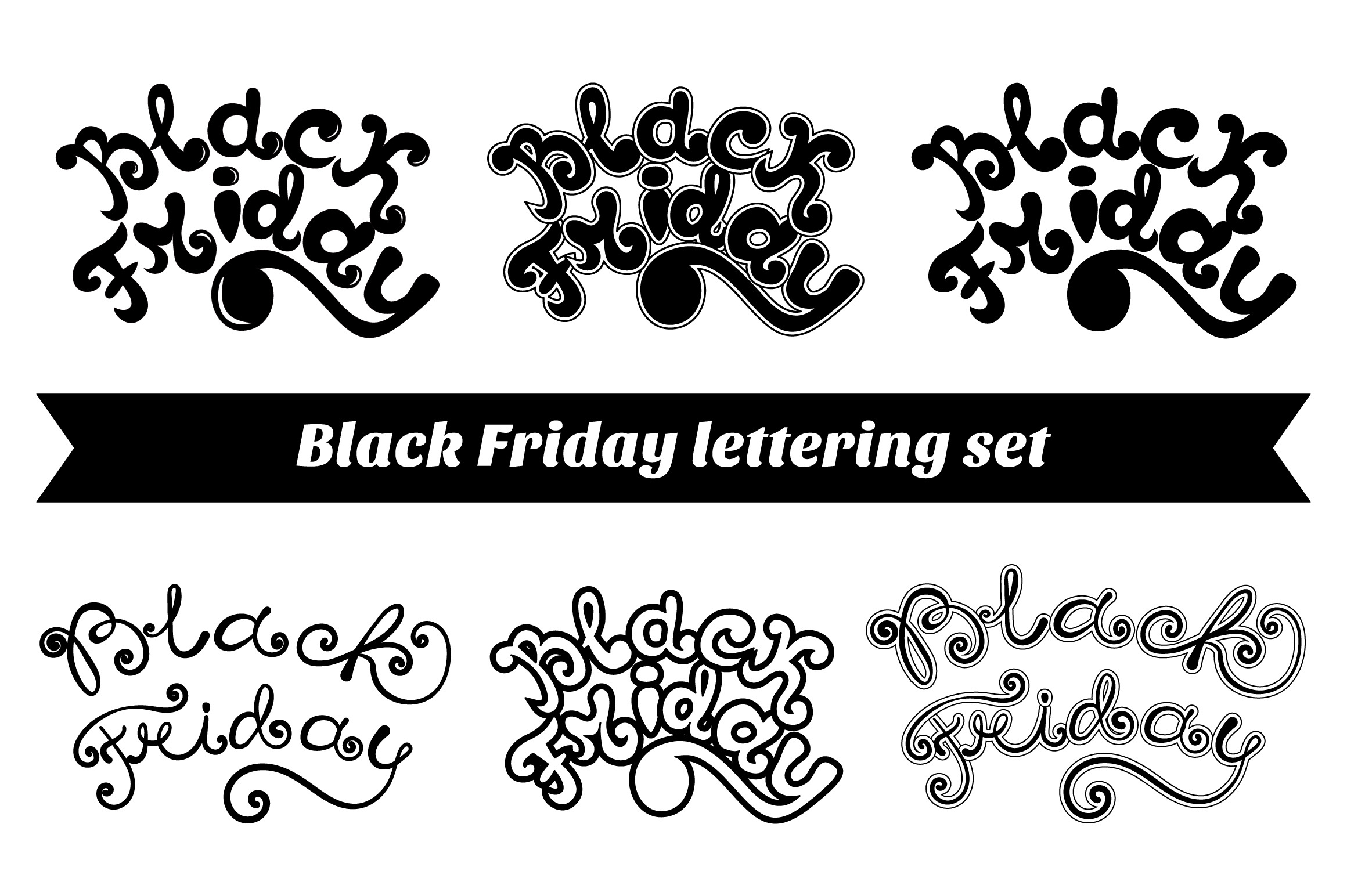 Black Friday lettering set., a Background Graphic by Happy Idea