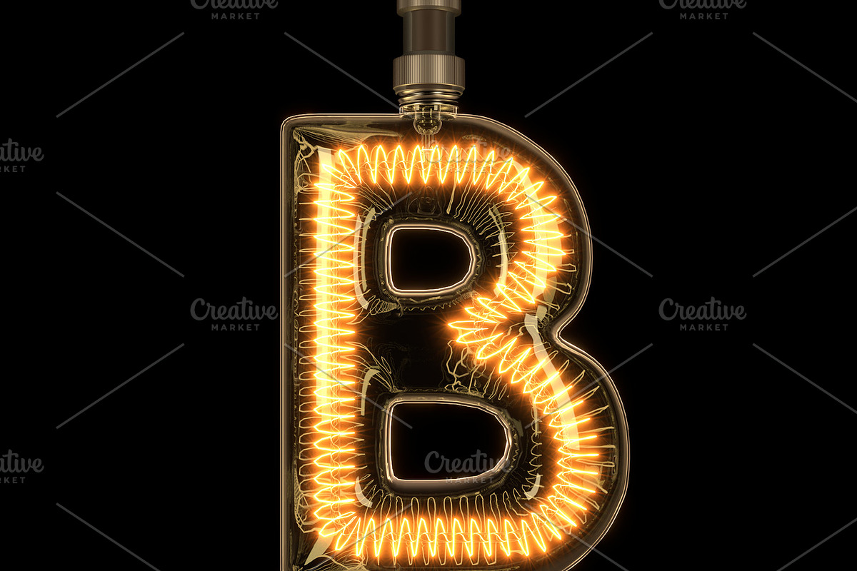Alphabet light bulb font A-Z, a School & Education Photo by S_design