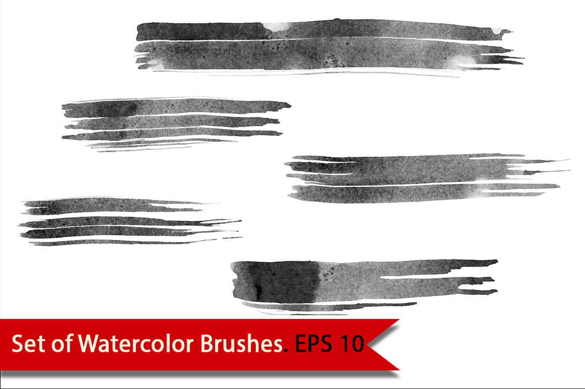 Set of Watercolor Brushes. Vector, a Texture Graphic by Art Nature