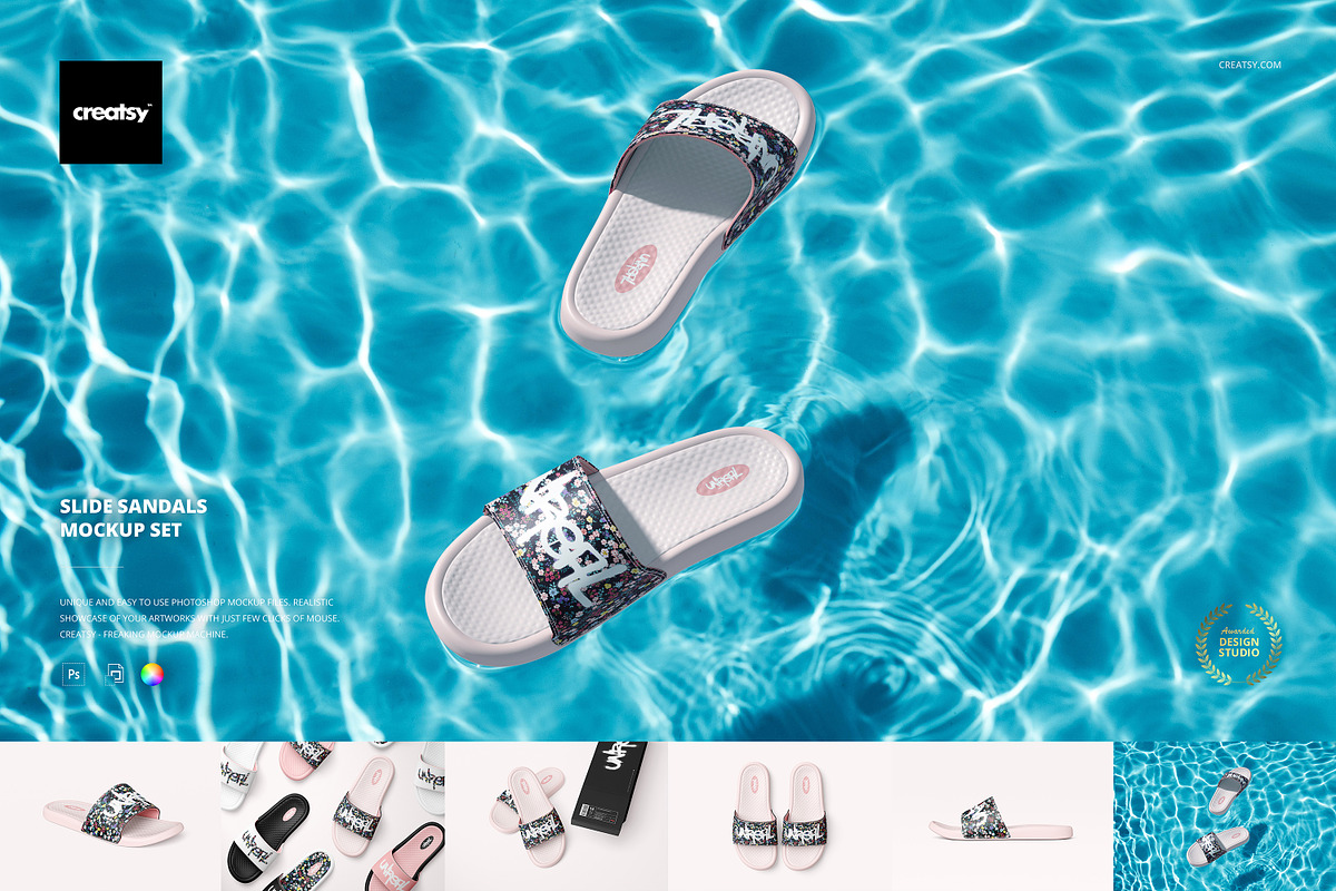 Slide Sandals Mockup Set, a Product Mockup by Creatsy
