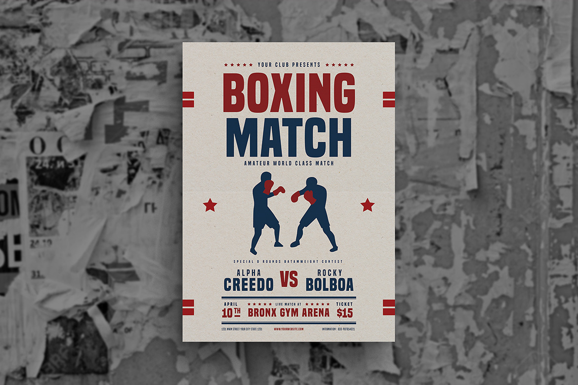 Boxing Match Flyer, a Flyer Template by Guuver