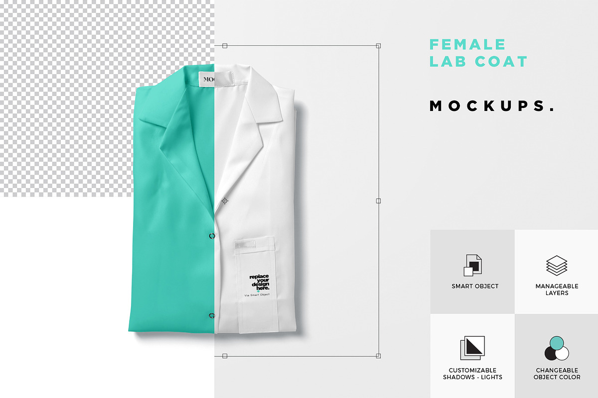 Female Lab Coat Mockups, an Apparel Mockup by GfxFoundry