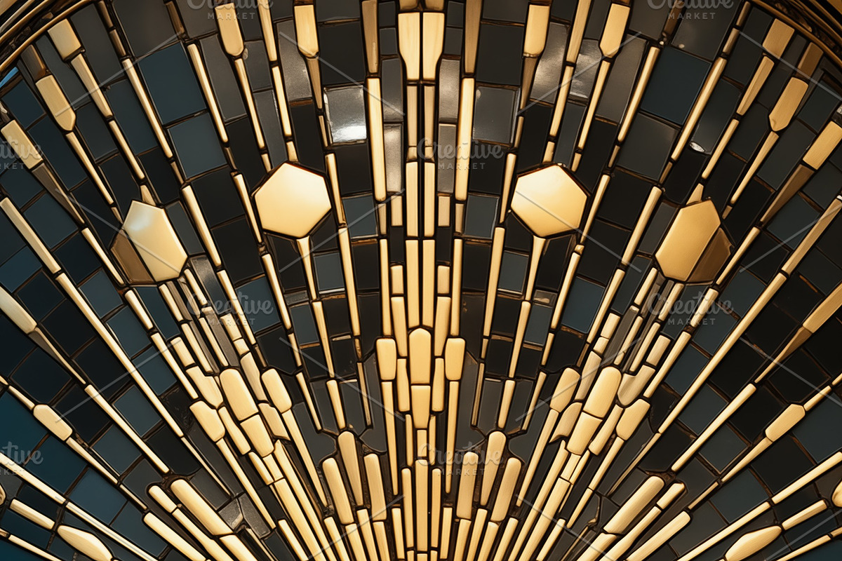 A stunning decorative wall art featuring a radiant sunburst art deco ...