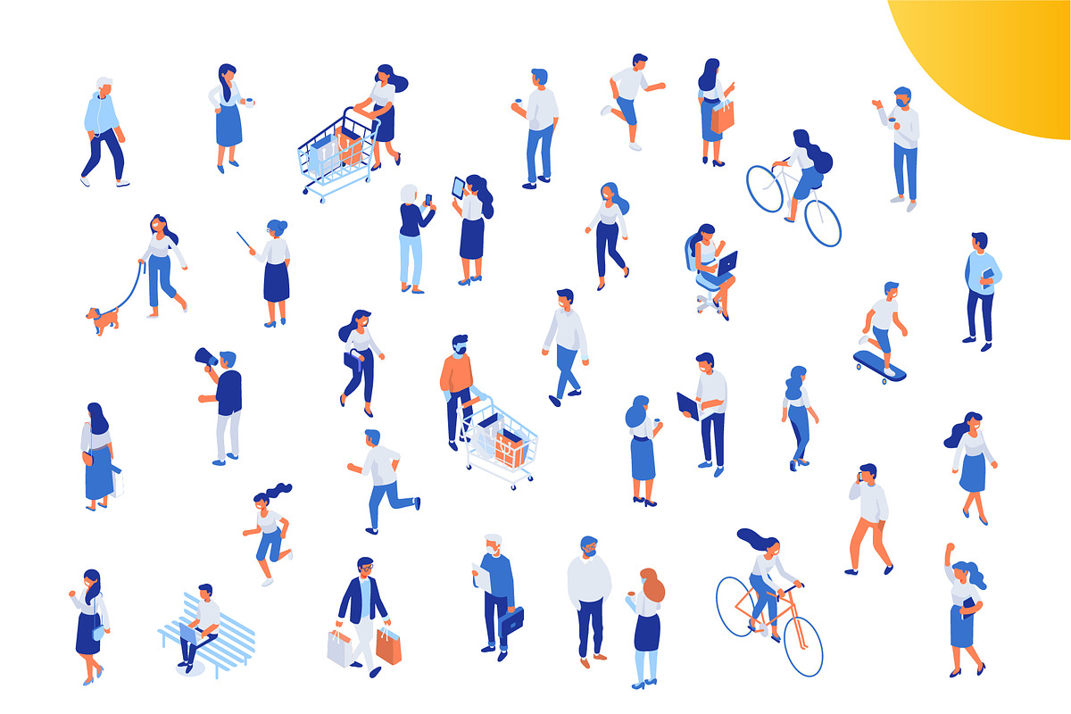 Isometric people big vector set, a Finance Illustration by Vector_Art
