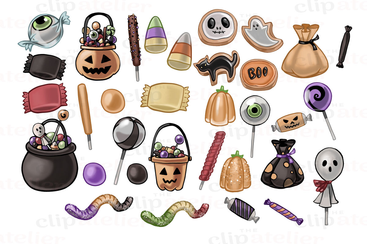 Halloween Candy PNG Clipart, an Illustration by TheClipAtelier