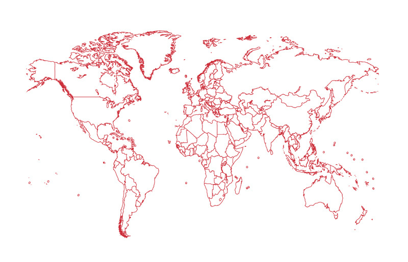 World map with borders red, a Templates & Theme by TeaGraphicDesign ...