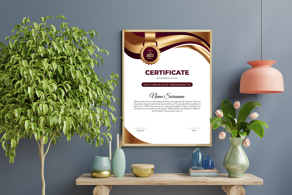 Creative Certificate Design Template, a Stationery Template by MRI STUDIO