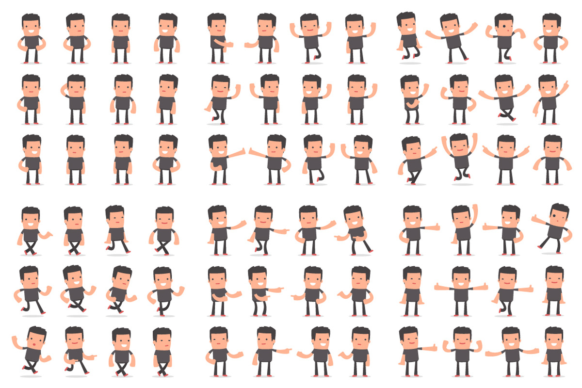 150+ poses of character Bully, a Person Illustration by artenot