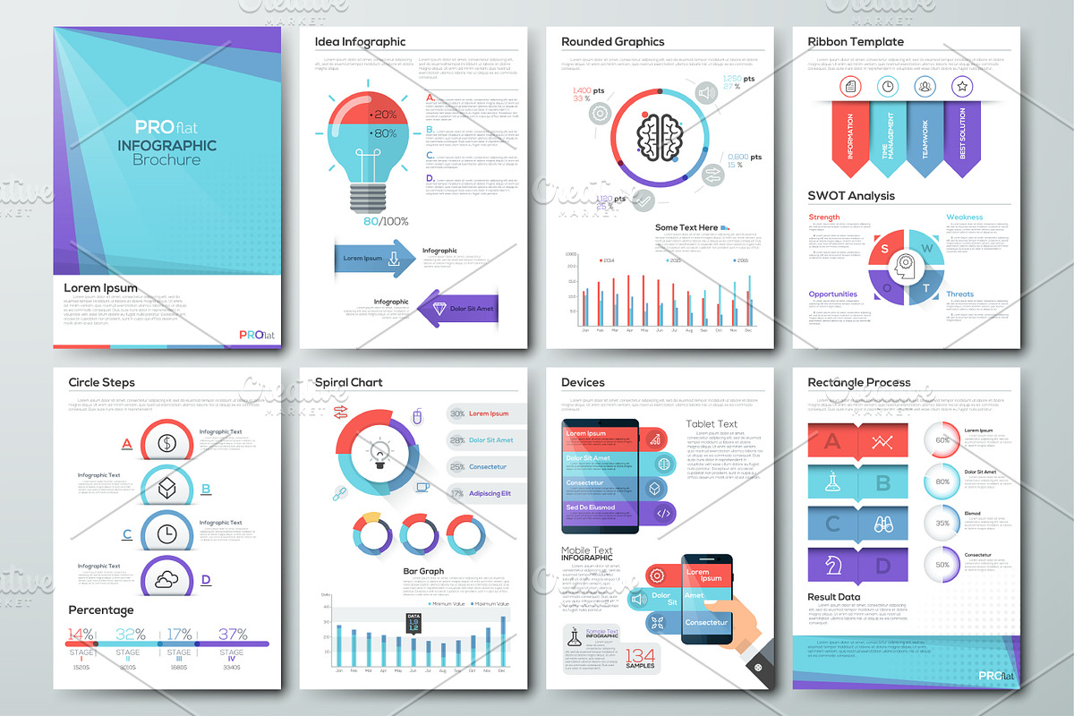 Pro Flat Infographic Brochures. P1, a Brochure Template by Andrew Kras ...
