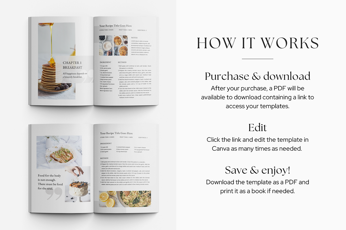 Aesthetic Cookbook Recipe Template, a Magazine Template by ShopRShop