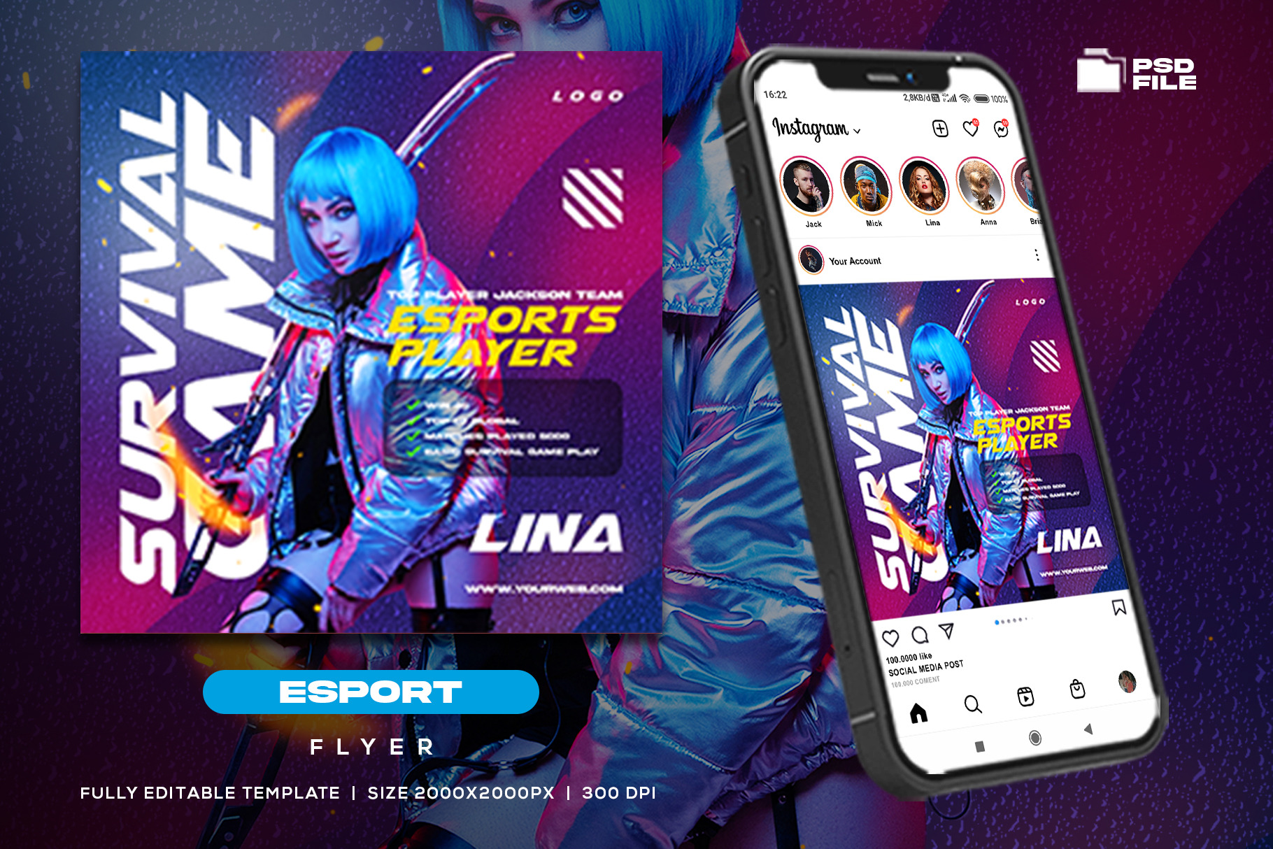 Esports Flyer Template Design, a Flyer Template by Rmbimo