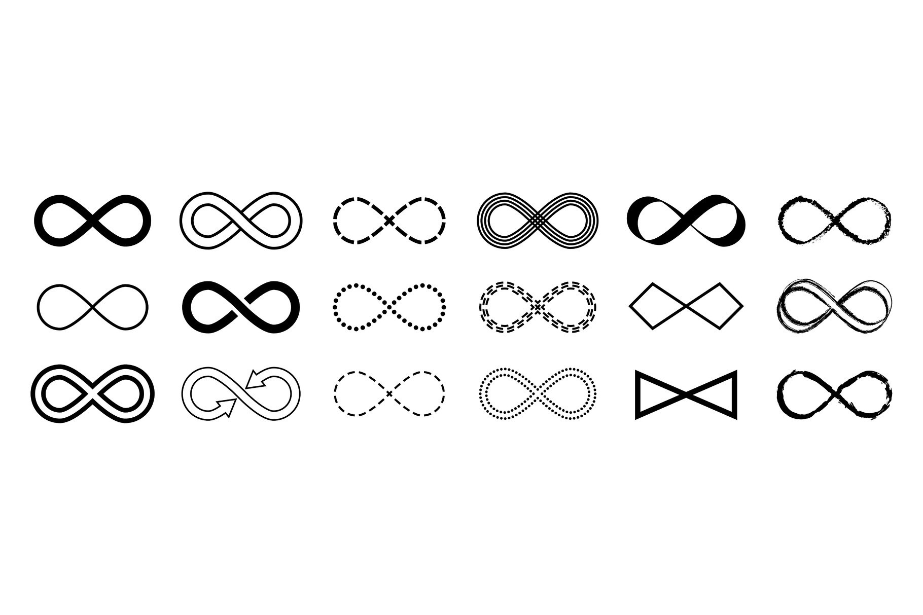Infinity flat symbol vector set n | Object Illustrations ~ Creative Market