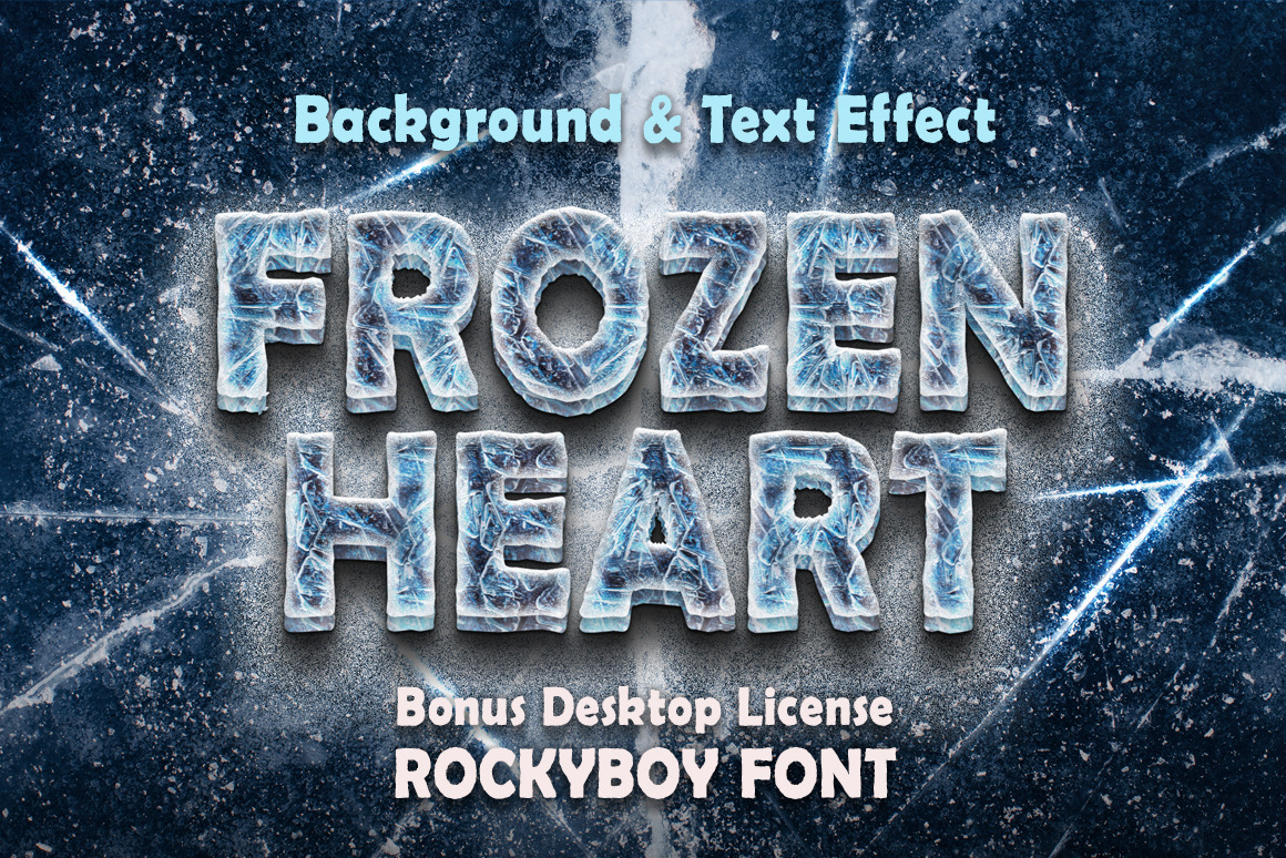 Frozen Text Effect // Bonus Font, a Layer Style Add-On by yantodesign ...