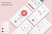 Voice Recorder Mobile App UI Kit | UI Kits and Libraries ~ Creative Market