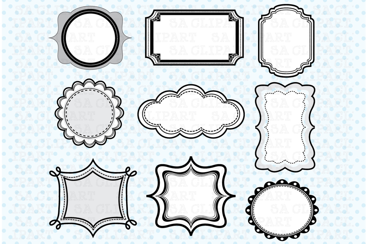 Digital frame set, an Illustration by SA ClipArt