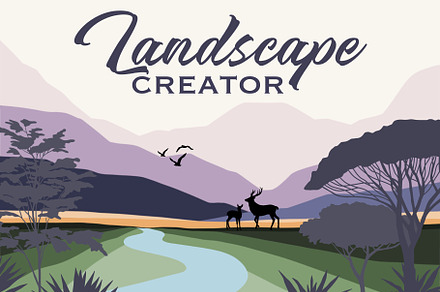 Mountain Sceneries Vector Pack 2 | Animal Illustrations ~ Creative Market