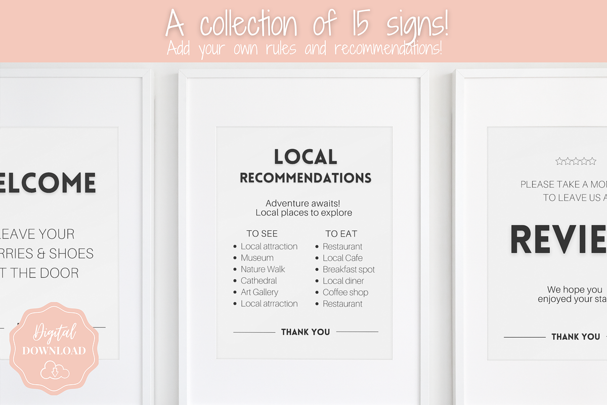 15 Airbnb Sign & Poster Templates